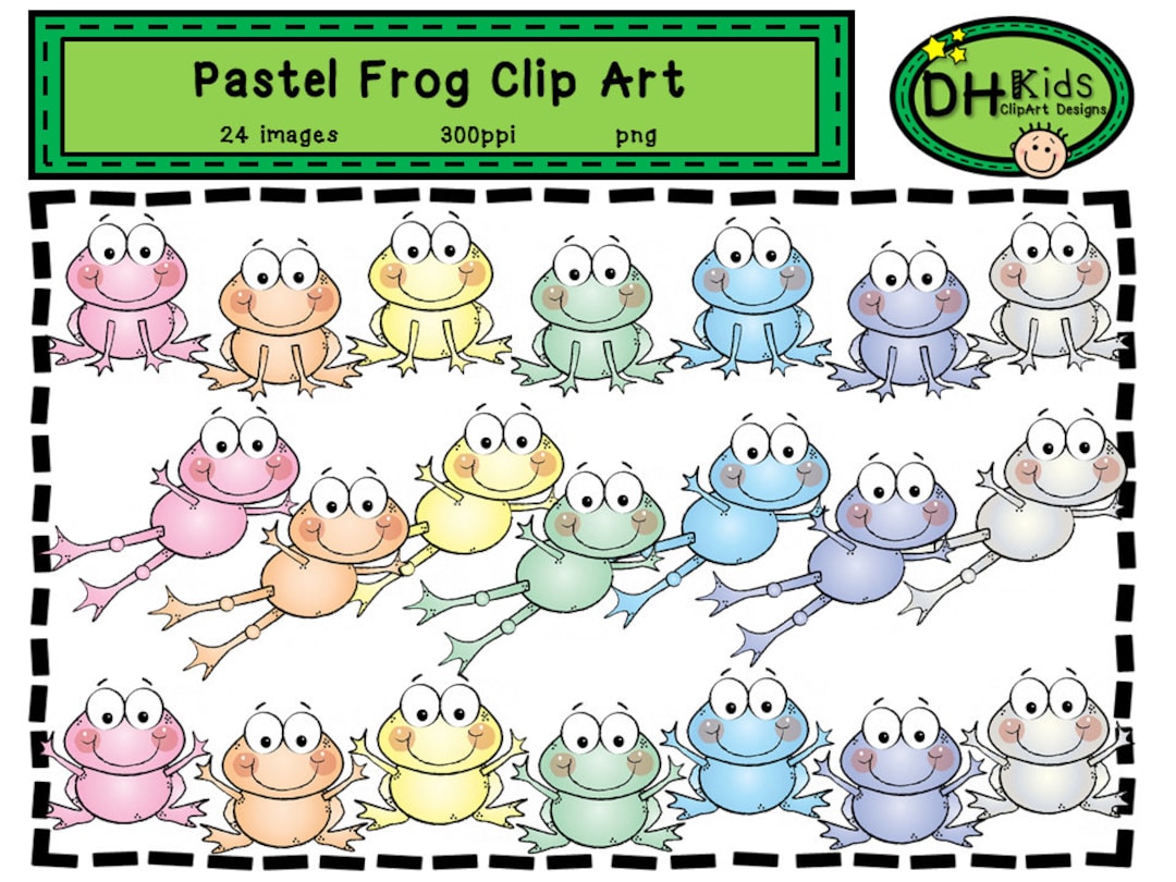 Frog Clip Art, Frog Clipart, Digital Clipart, Instant Download, Frog ...