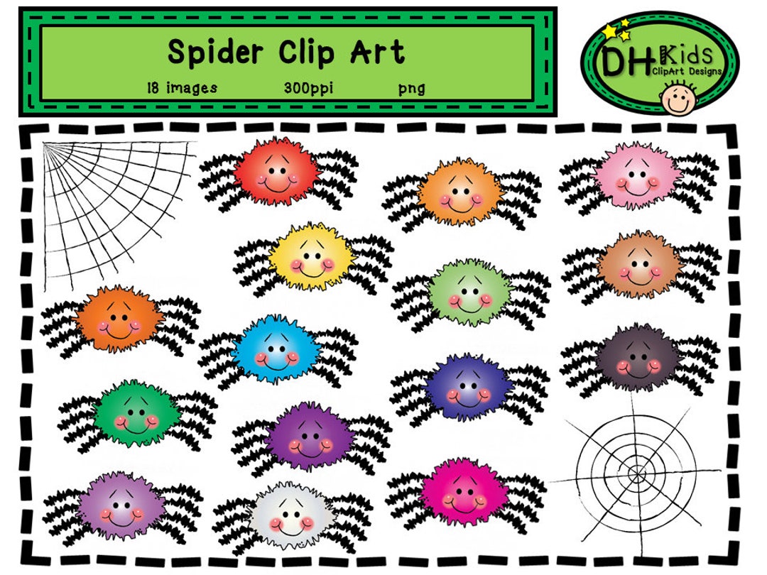 Spider Clip Art, Spider Clipart, Halloween Clip Art, Spider Instant ...