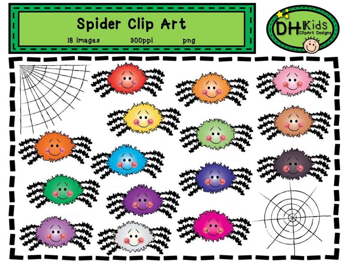 Spider Clip Art, Spider Clipart, Halloween Clip Art, Spider Instant ...