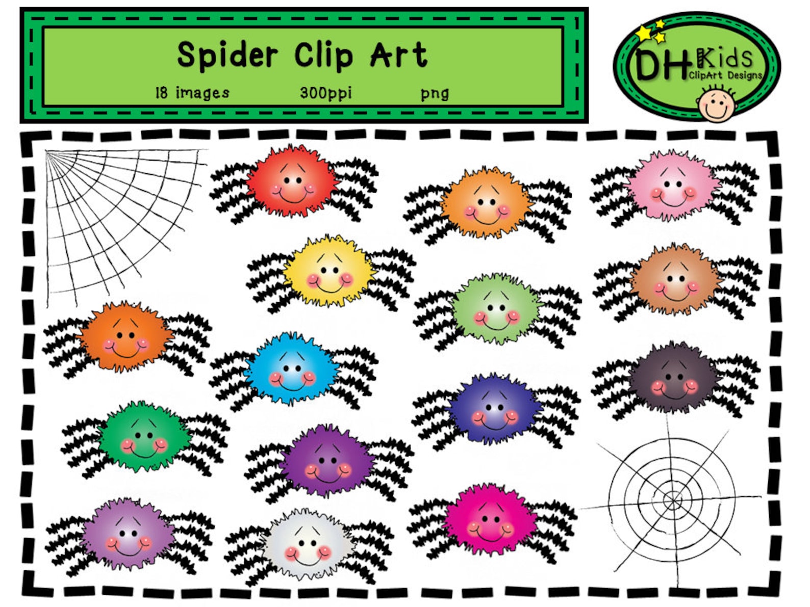 Spider Clip Art, Spider Clipart, Halloween Clip Art, Spider Instant ...