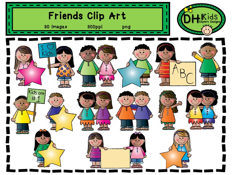 Kids Clip Art, Friends Clip Art, Kids Art, Classroom Clip Art, Teacher ...
