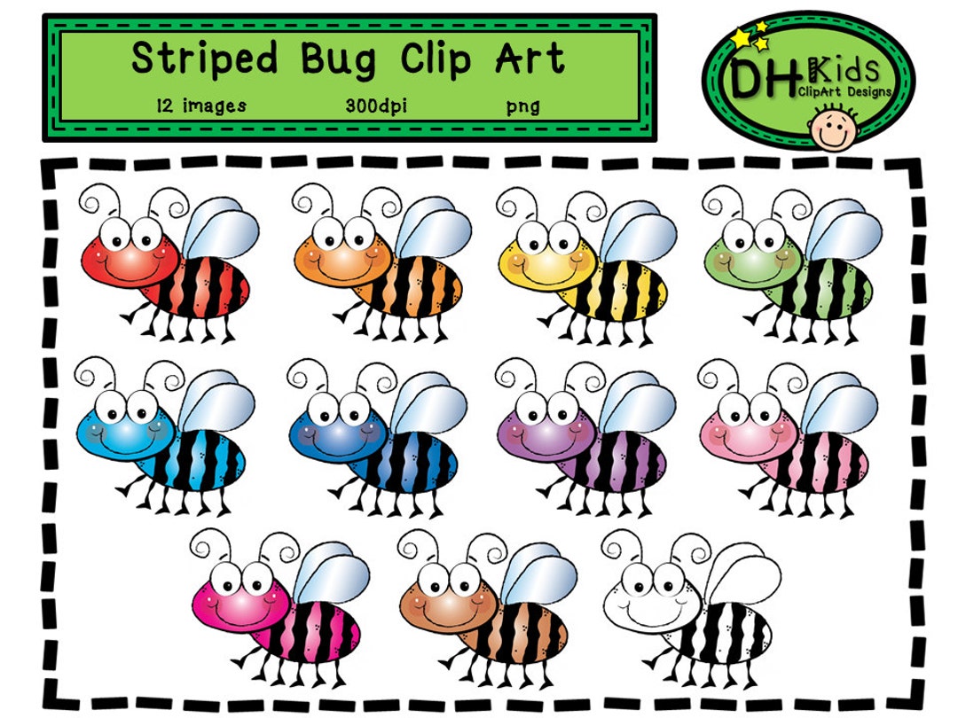 Insect Clip Art - Bee Clip Art, Bug Clipart, Insect Instant Download ...