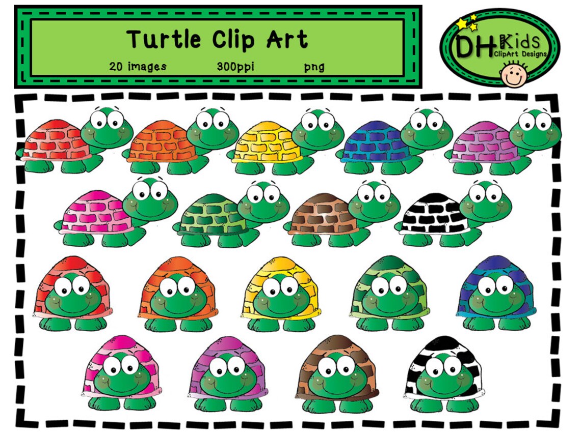 Turtle Clip Art, Turtle Clipart, Turtle Instant Download, Digital ...