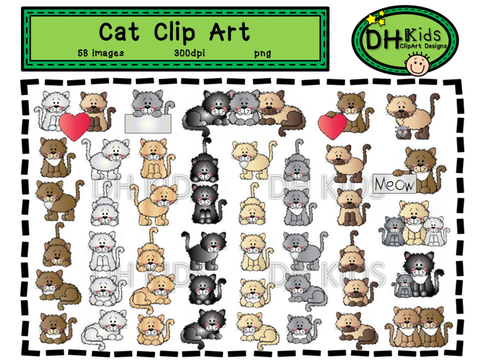 Cat Clip Art, Cat Clipart, Digital Clipart, Pet Clip Art, Cat Instant ...