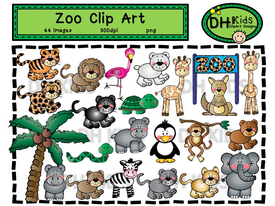 Zoo Clip Art, Digital Clipart, Zoo Animals, Instant Download, Zoo ...