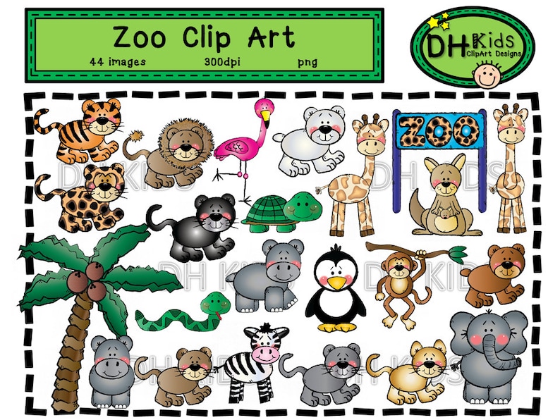 Zoo Clip Art Digital Clipart Zoo Animals Instant Download | Etsy
