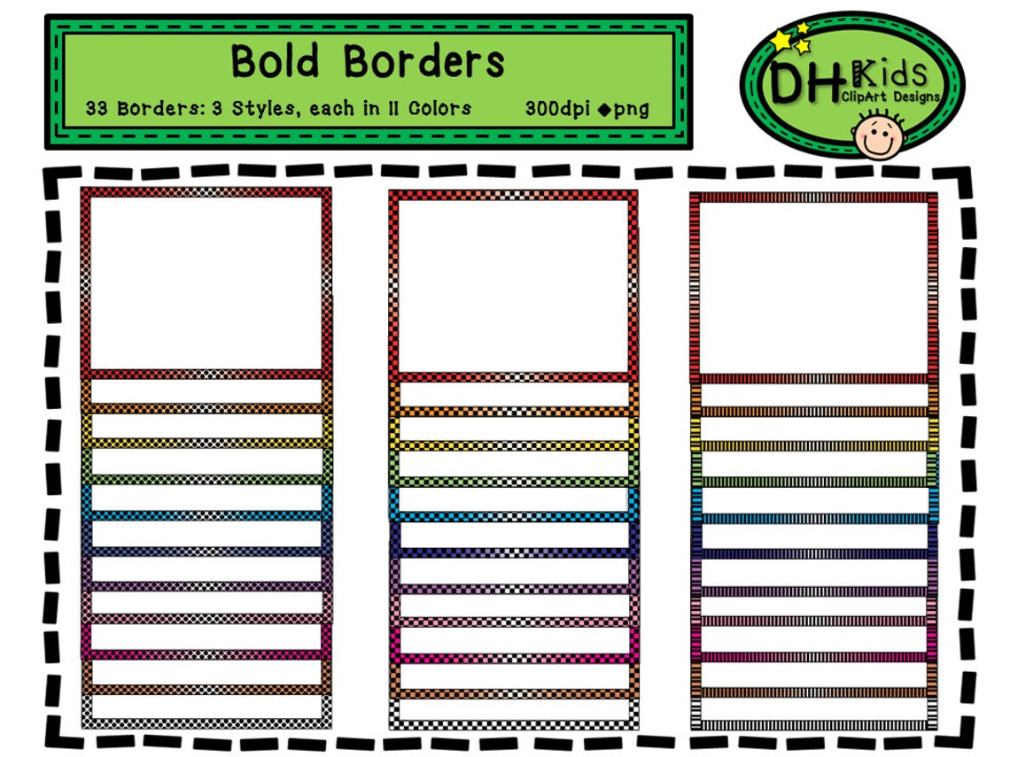 Bold Borders Clip Art Borders Instant Download | Etsy