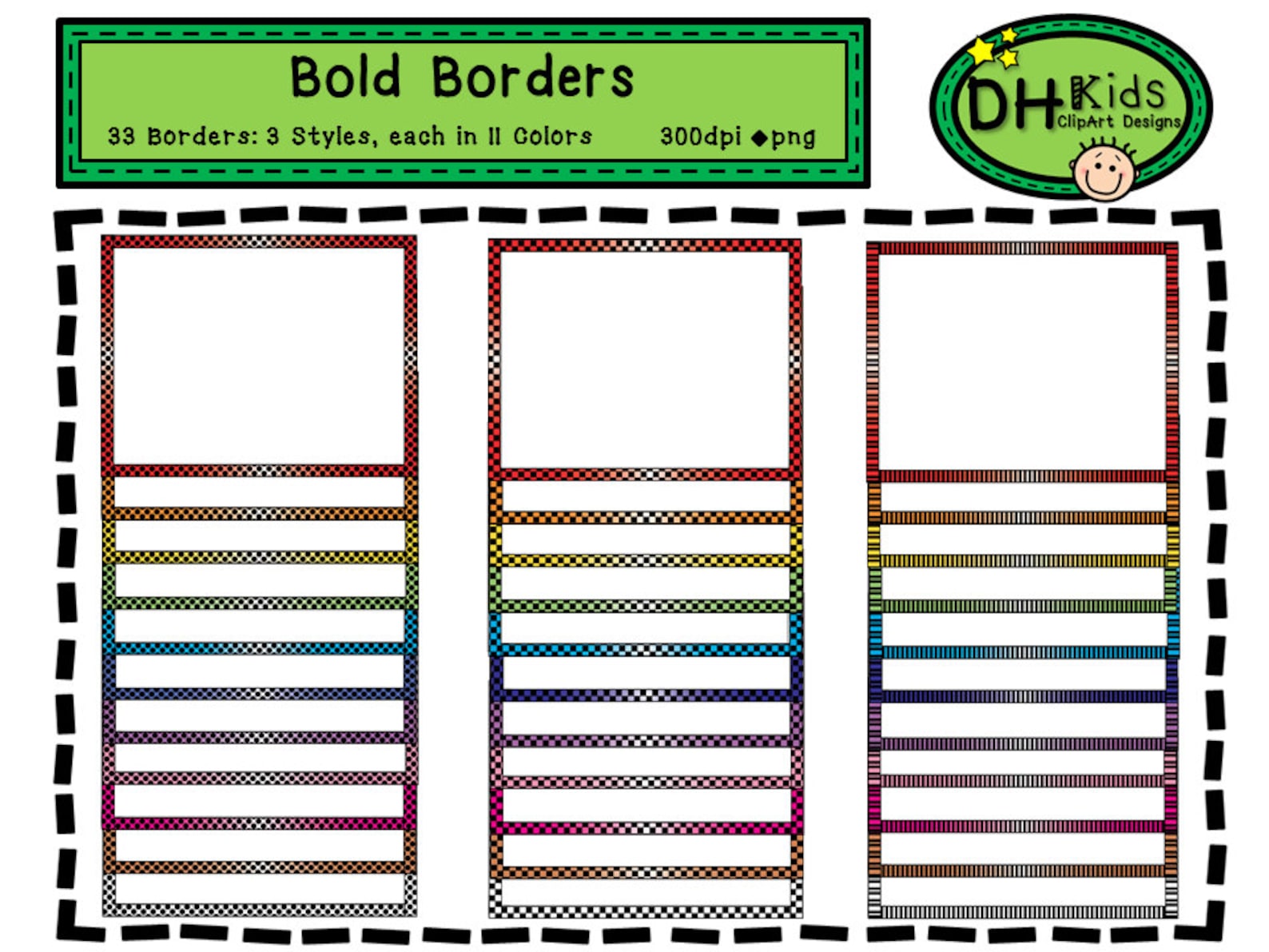 Bold Borders Clip Art Borders Instant Download | Etsy