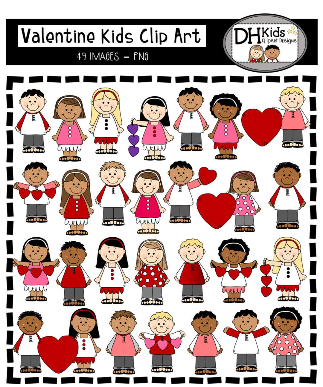 Valentine Clip Art, Kids Clipart, Digital Clipart, Printable Valentine ...