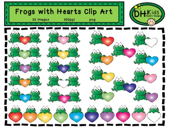 Frog Clip Art Digital Frog Art Frog Clipart Frog Instant | Etsy