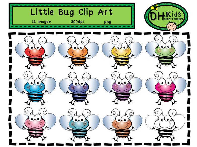 Bug Clip Art - Bee Clip Art, Insect Clipart, Insect Instant Download ...