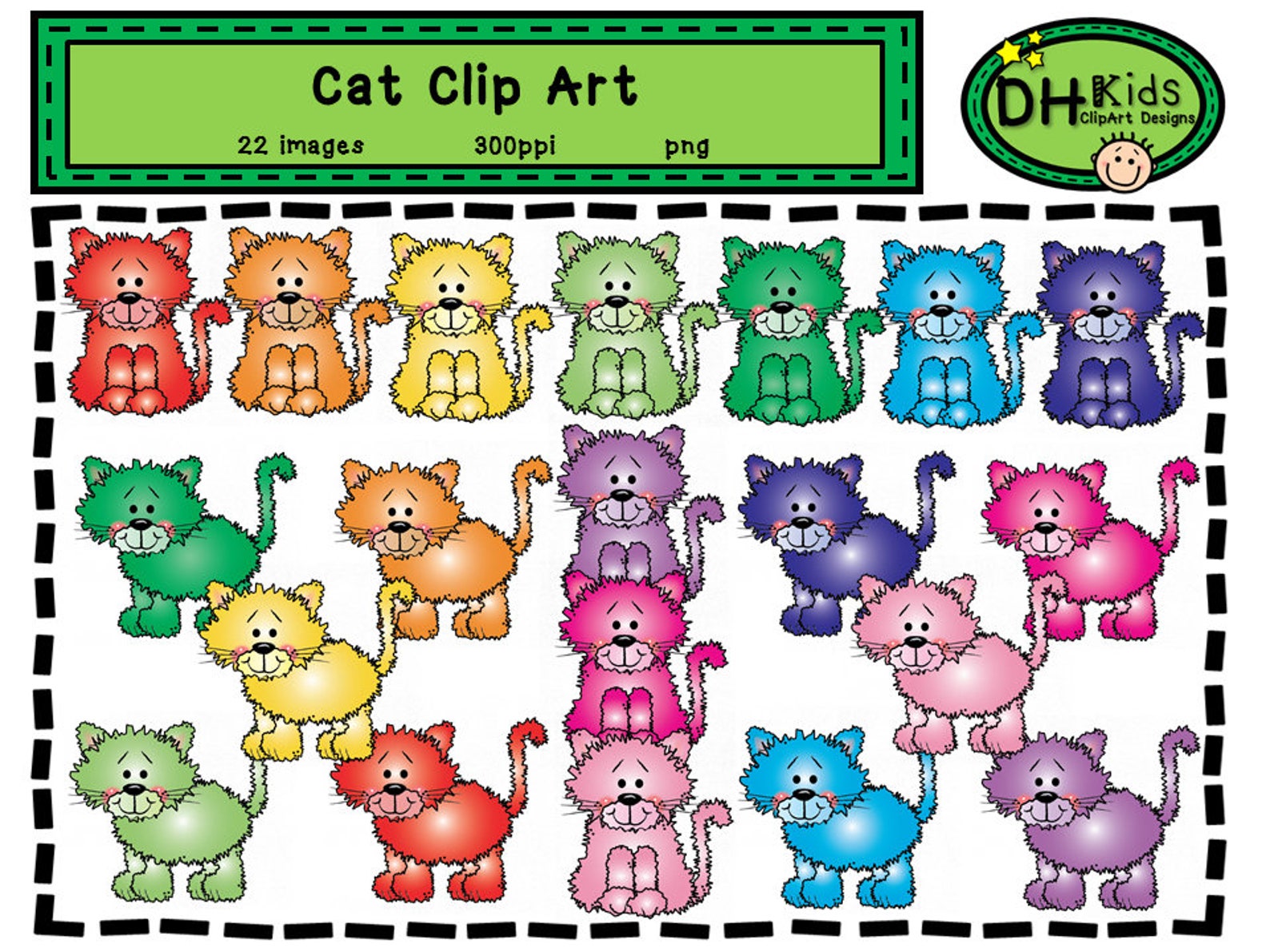 Cat Clip Art, Cat Clipart, Kitten Clip Art, Digital Clipart, Pet Clip ...
