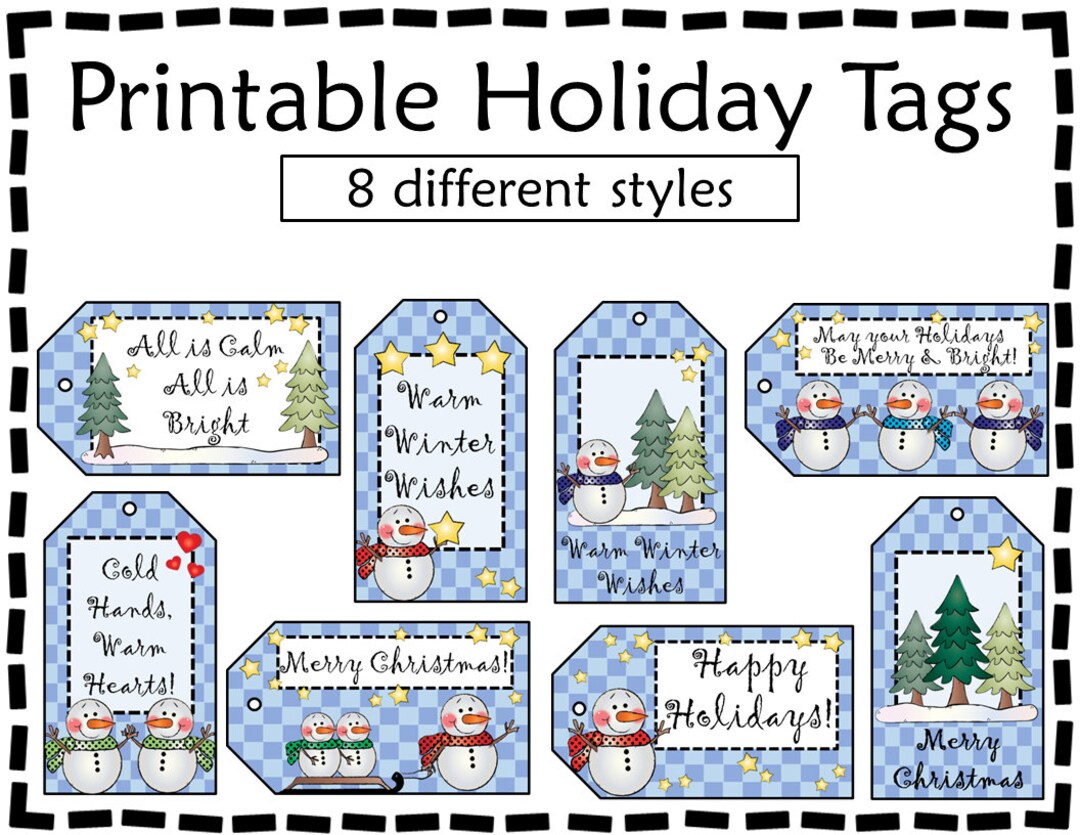 Printable Snowman Gift Tags - Holiday Gift Tags - Gift Tags - Etsy