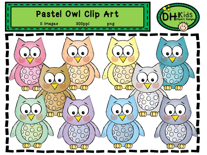 Owl Clip Art - Pastel Owls - Digital Clipart - Teacher Clip Art ...