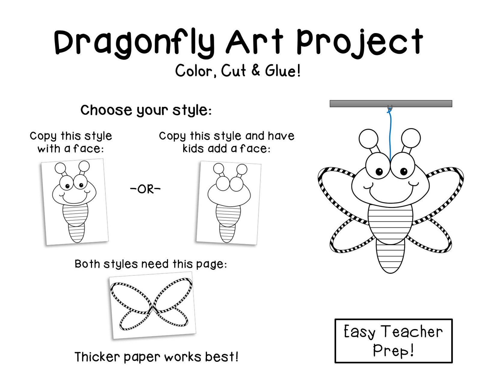 Dragonfly Art Project - Insect Hanging Art - Bug Craft - Dragonfly Art ...