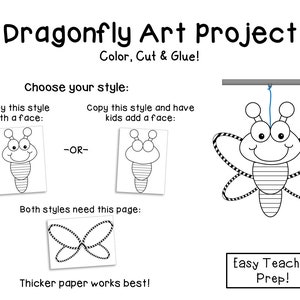 Dragonfly Art Project - Insect Hanging Art - Bug Craft - Dragonfly Art ...