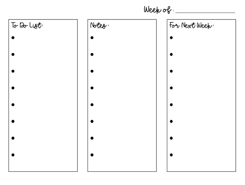 Weekly Schedule Simple Printable Schedule Teacher Planner - Etsy