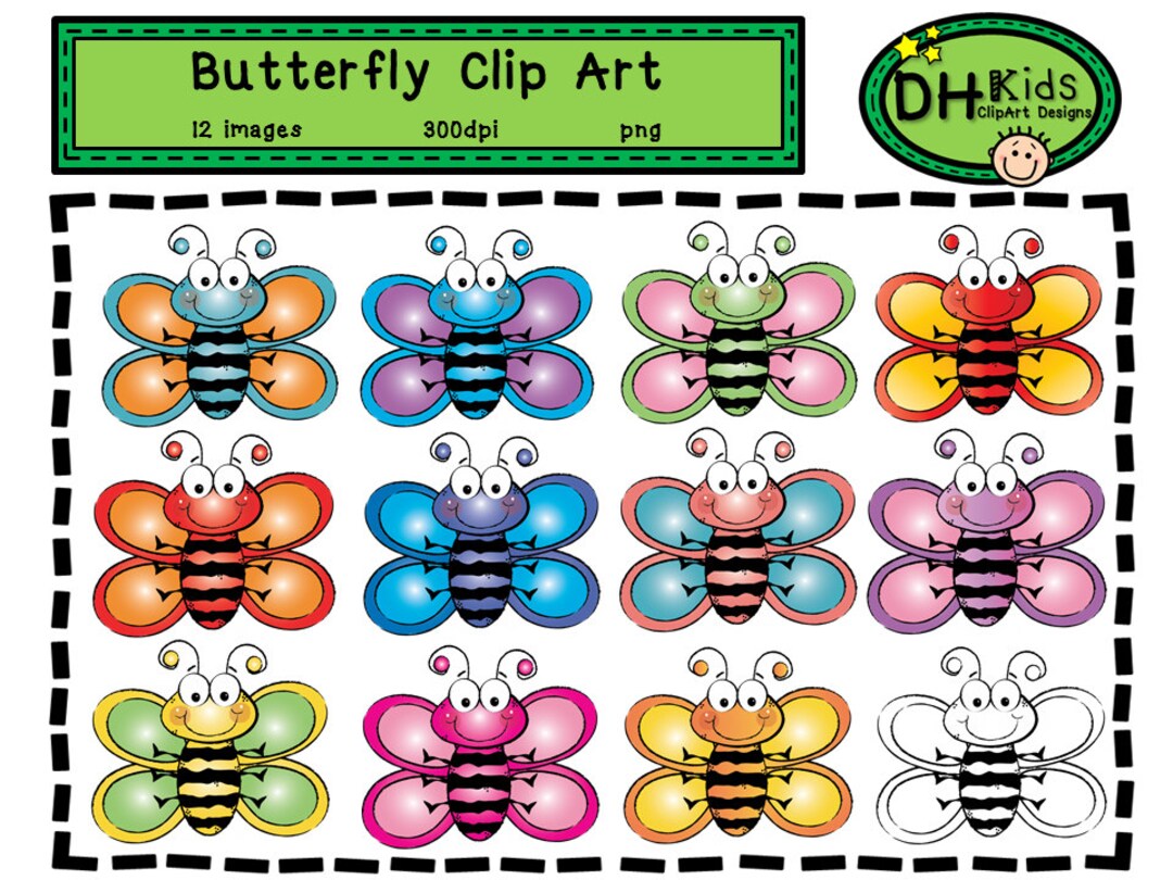 Butterfly Clip Art - Insect Clip Art, Bug Clip Art, Butterfly Digital ...