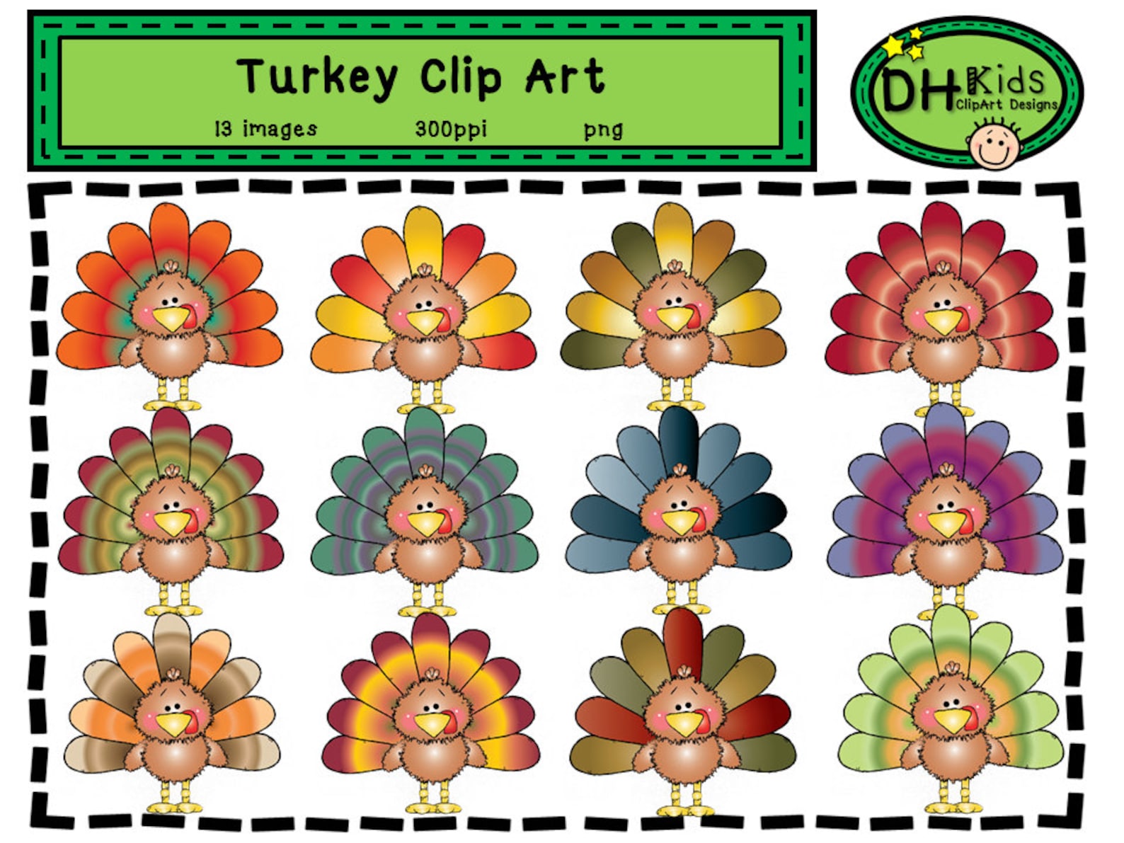 Turkey Clip Art - Thanksgiving Clip Art - Thanksgiving Digital Download ...
