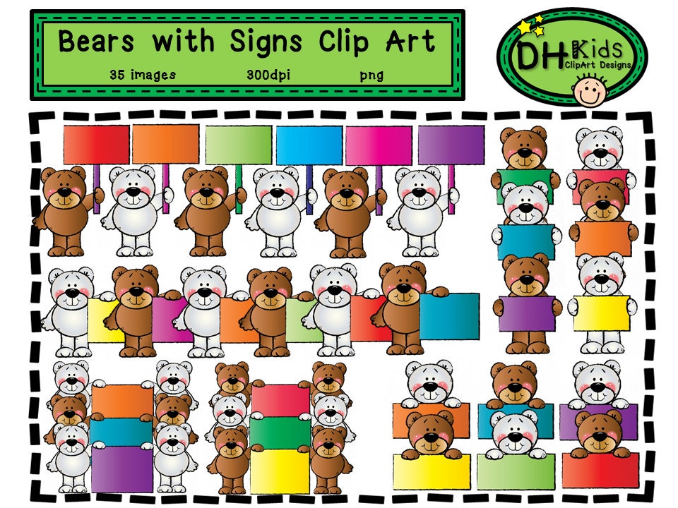 Bear Clip Art - Bear Instant Download - Bear Art - Bear Classroom ...