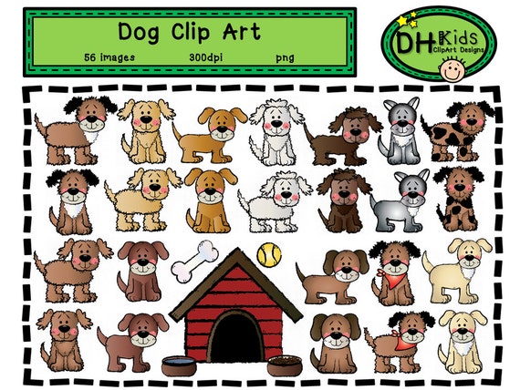 Dog Clip Art Digital Clipart Classroom Printable Art - Etsy