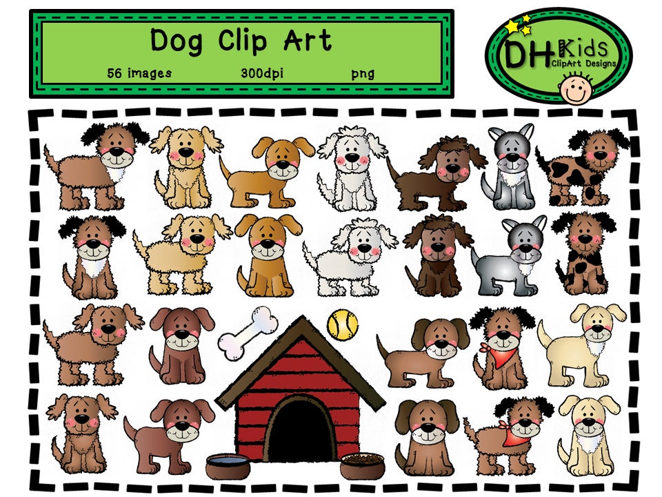 Dog Clip Art, Digital Clipart, Classroom Printable Art, Digital ...