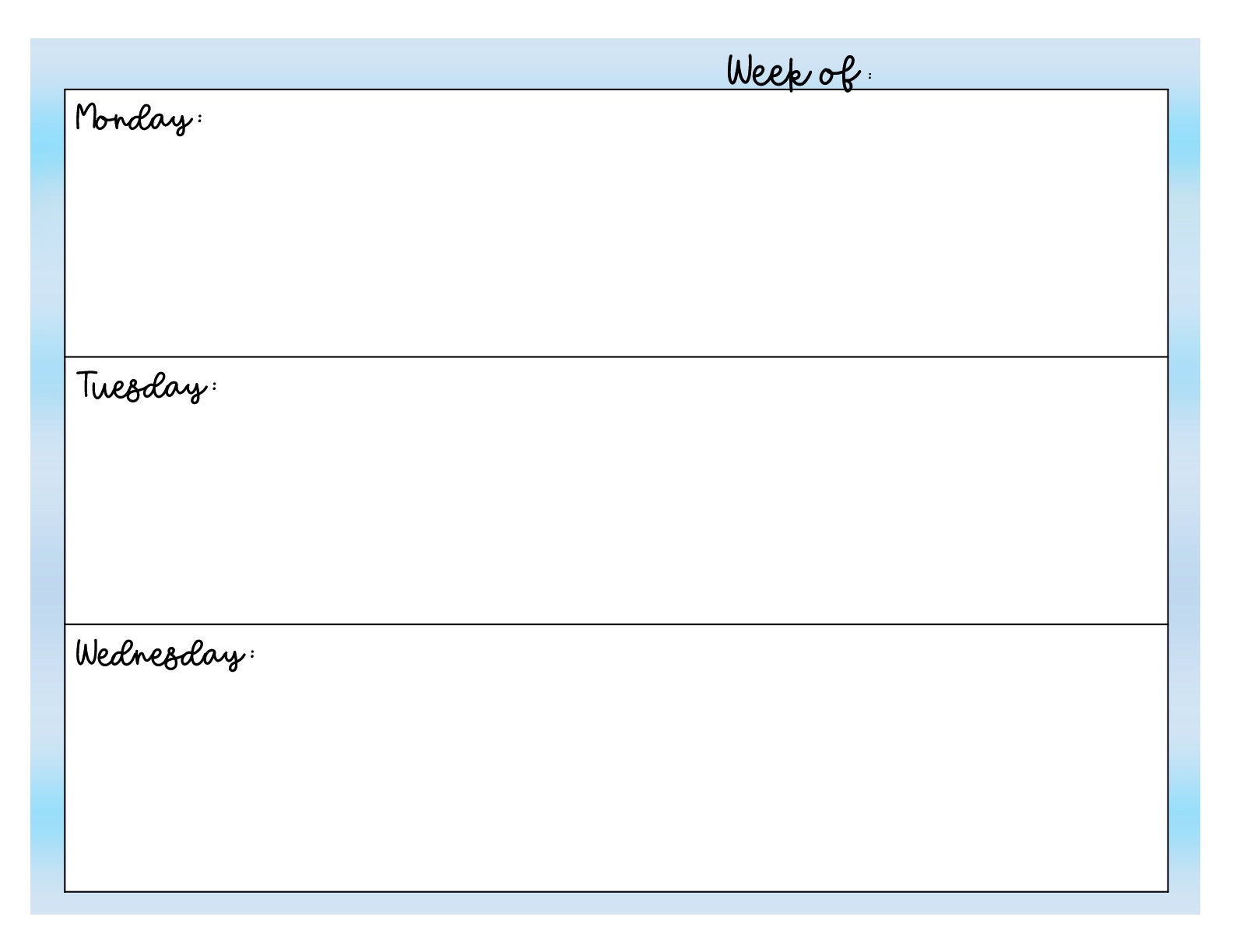 Weekly Schedule Simple Printable Schedule Teacher Planner Plan Book ...