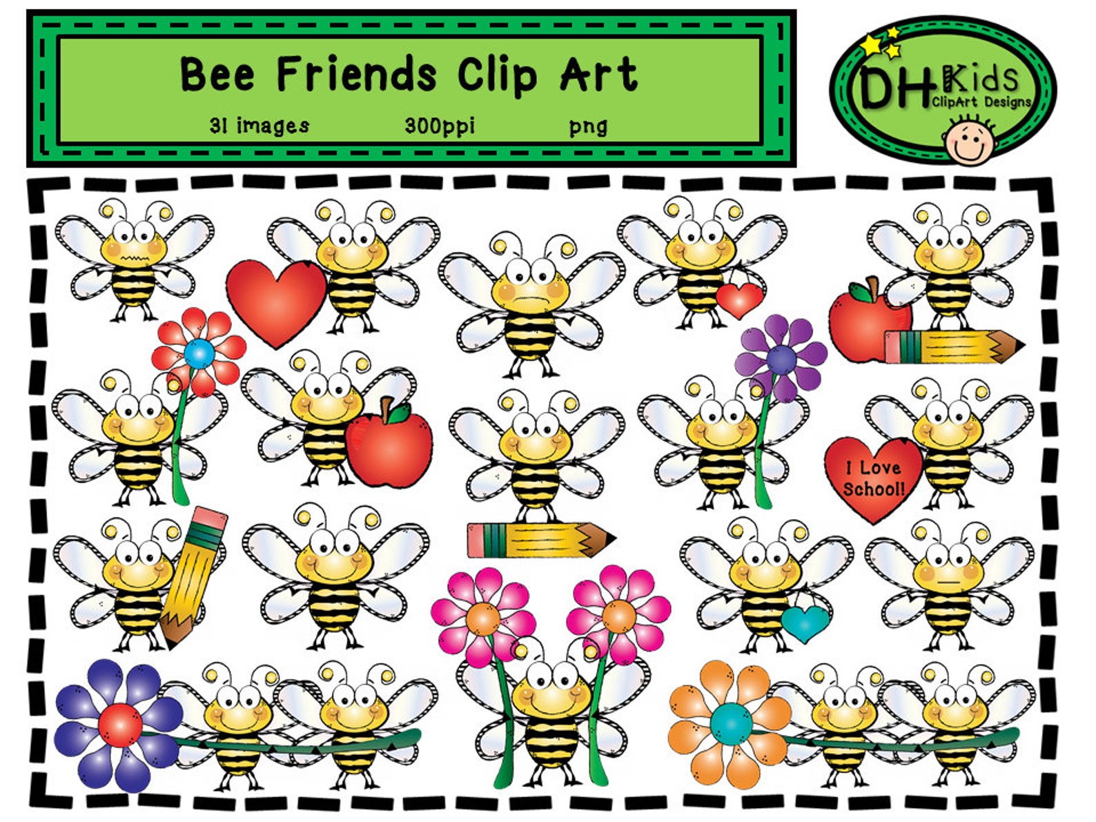 Bee Clip Art, Bee Clipart, Bug Clip Art, Insect Clip Art, Bug Instant ...
