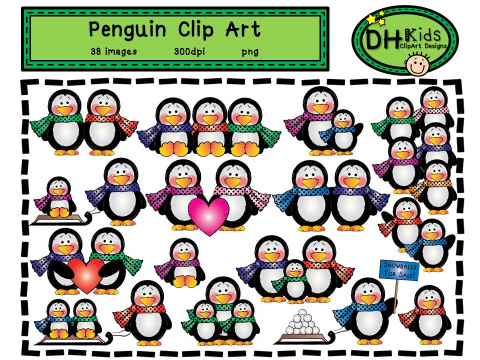 Penguin Clip Art Winter Clip Art Penguin Instant Download Penguin ...