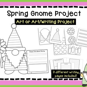 Spring Gnome Art & Writing Project - Spring Project - Kids Printable ...