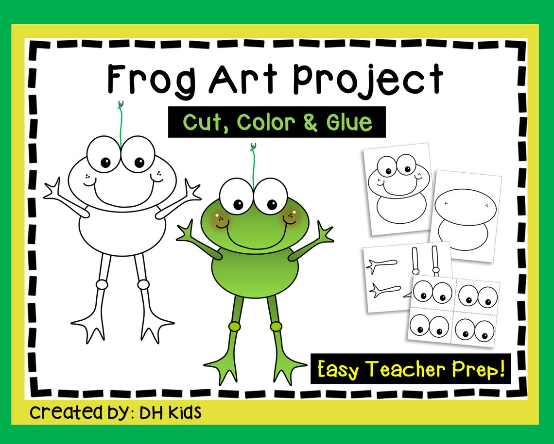 Frog Art Project - Frog Hanging Art - Spring Craft - Pond Art - Cut ...