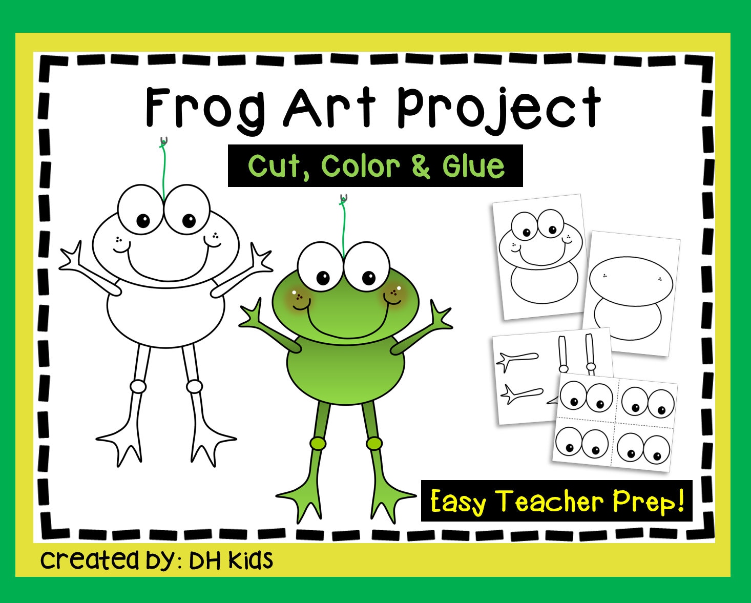 Frog Art Project - Frog Hanging Art - Spring Craft - Pond Art - Cut ...