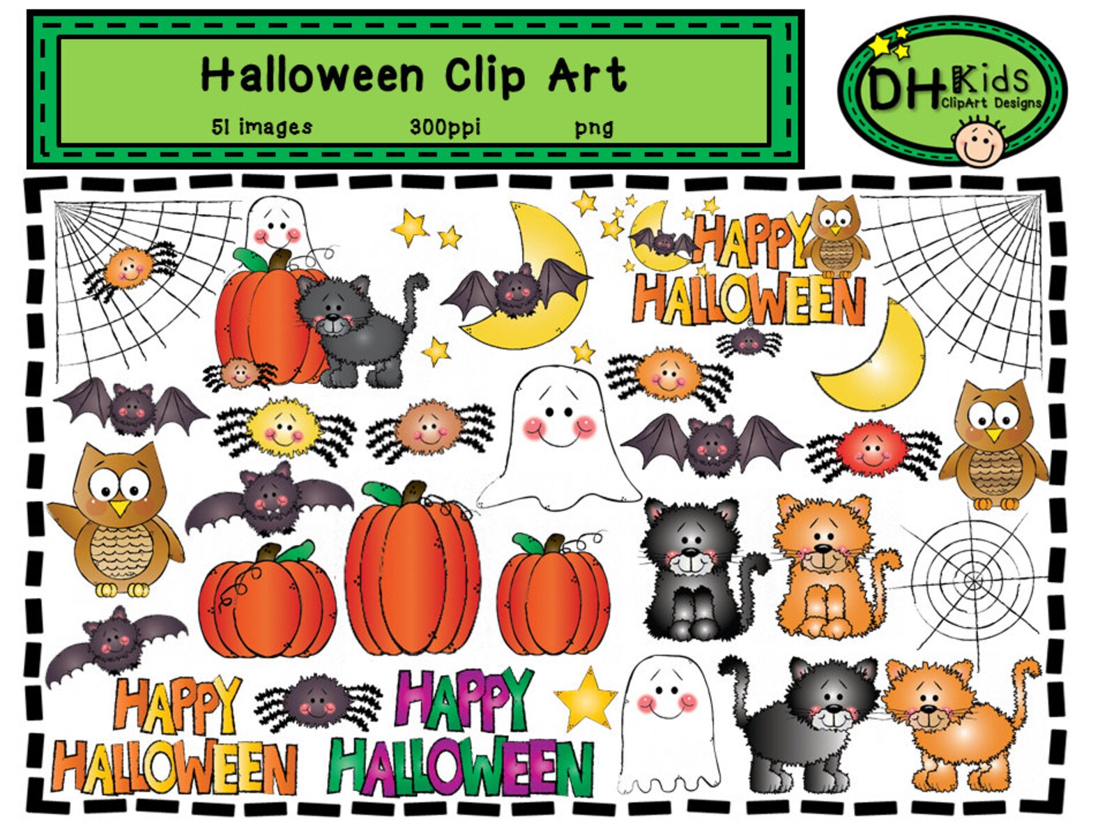 Halloween Clip Art - Digital Clipart - Fall Clip Art - Instant Download ...