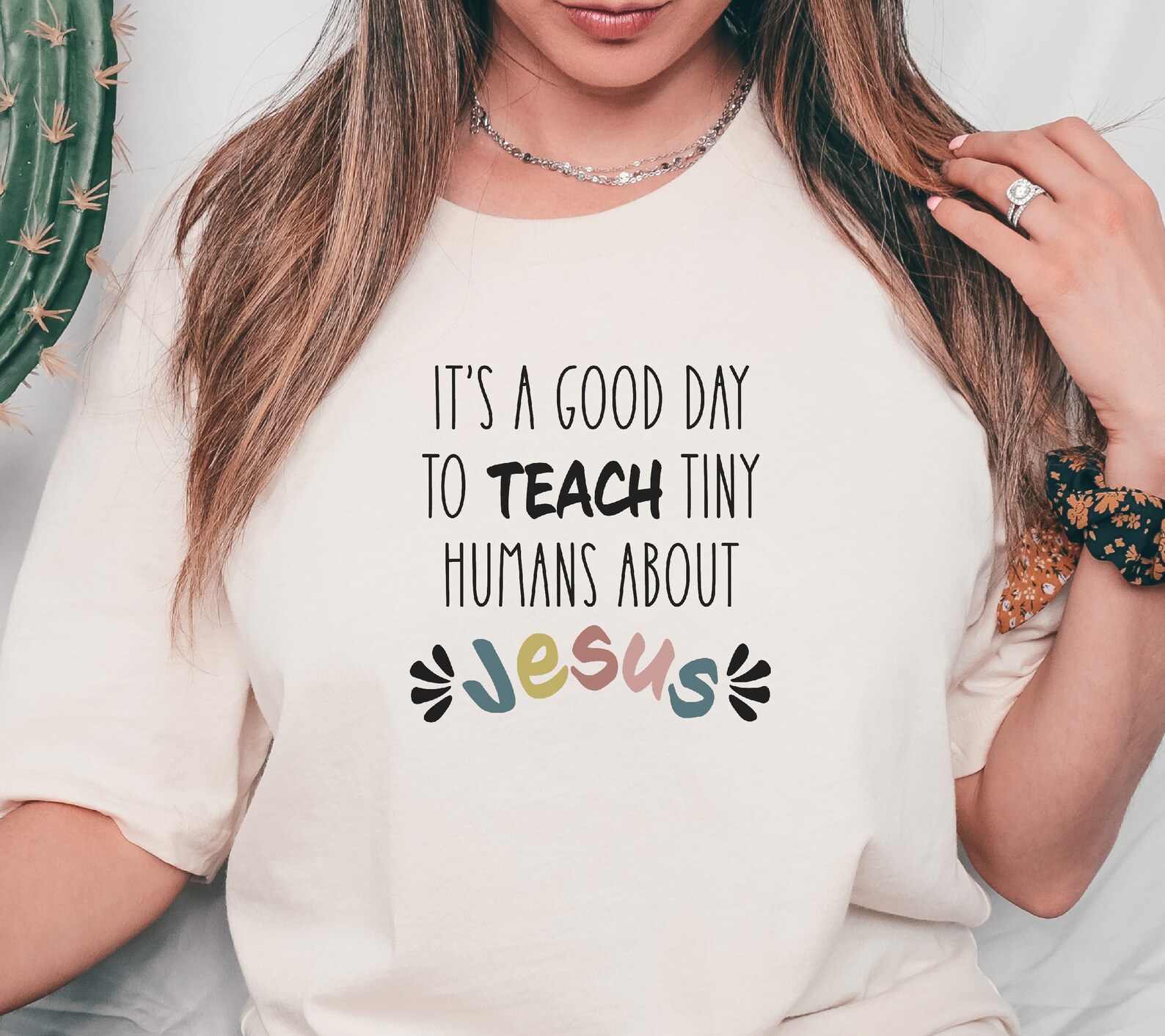 I Teach Tiny Humans About Jesus Christian Teacher Shirt - Etsy