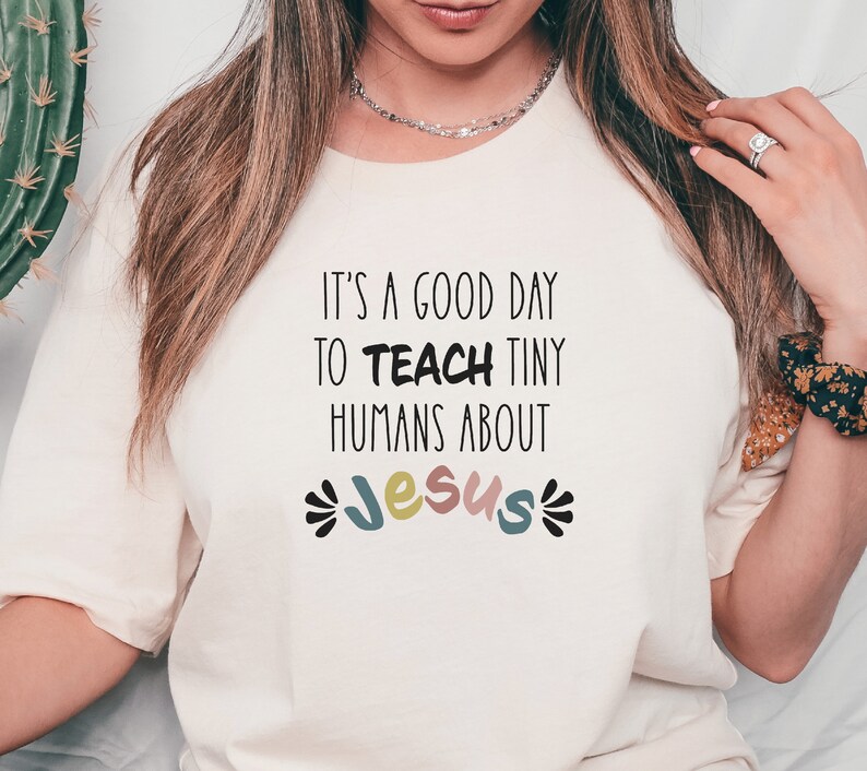 I Teach Tiny Humans About Jesus Christian Teacher Shirt - Etsy