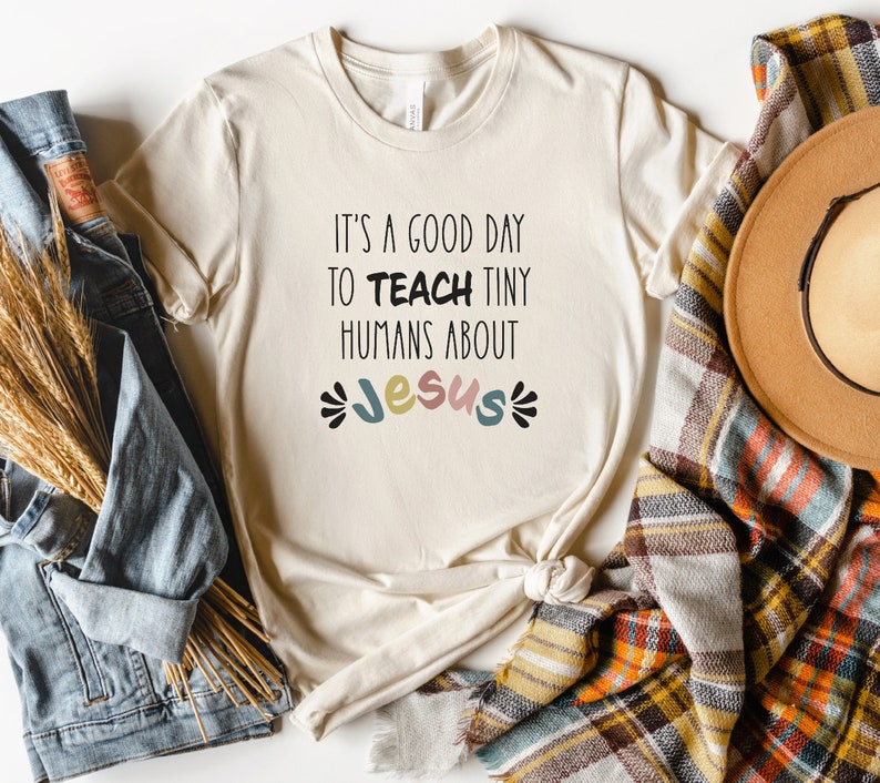 I Teach Tiny Humans About Jesus Christian Teacher Shirt - Etsy