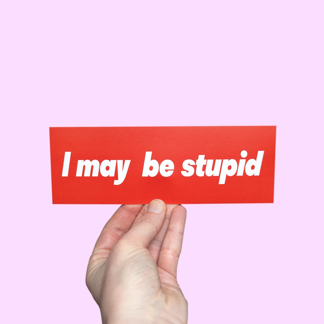 I May Be Stupid. Funny Car Bumper Sticker, Meme Sticker, Car Sticker ...