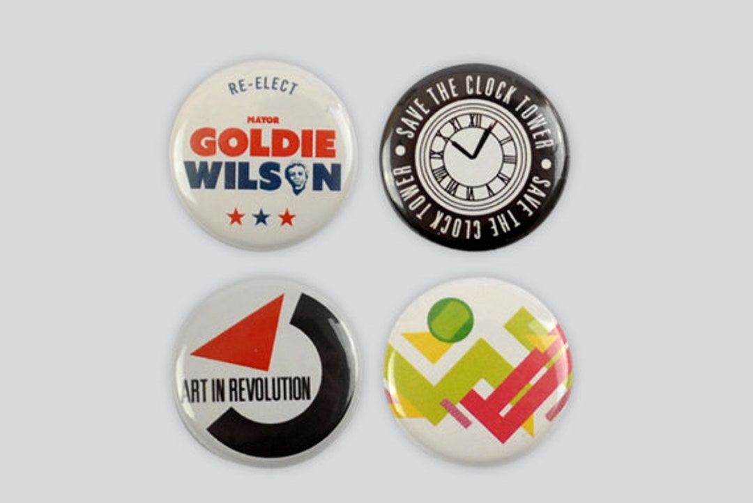 Back to the Future Badge Set! Michael J Fox 1980s Marty Mcfly Doc ...