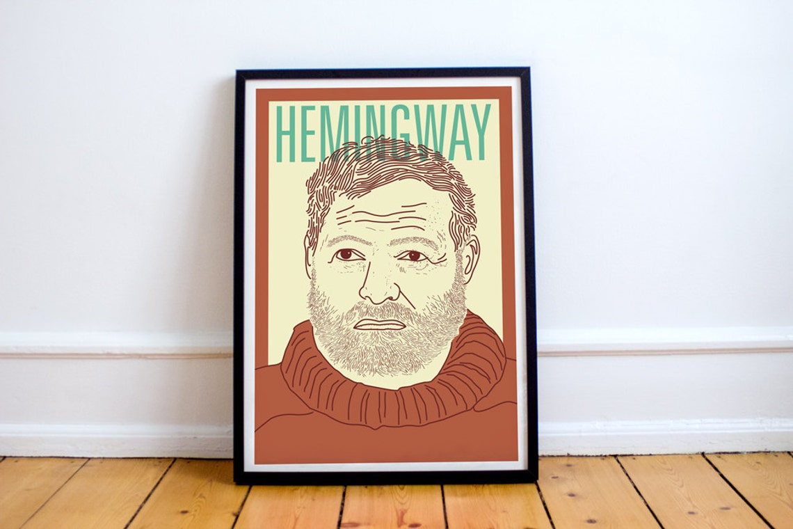 Hemingway Print! Ernest Hemingway Poster, A Farewell to Arms , for Whom ...