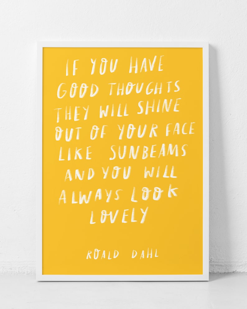 Roald Dahl inspired Quote Print Hand written type poster | Etsy