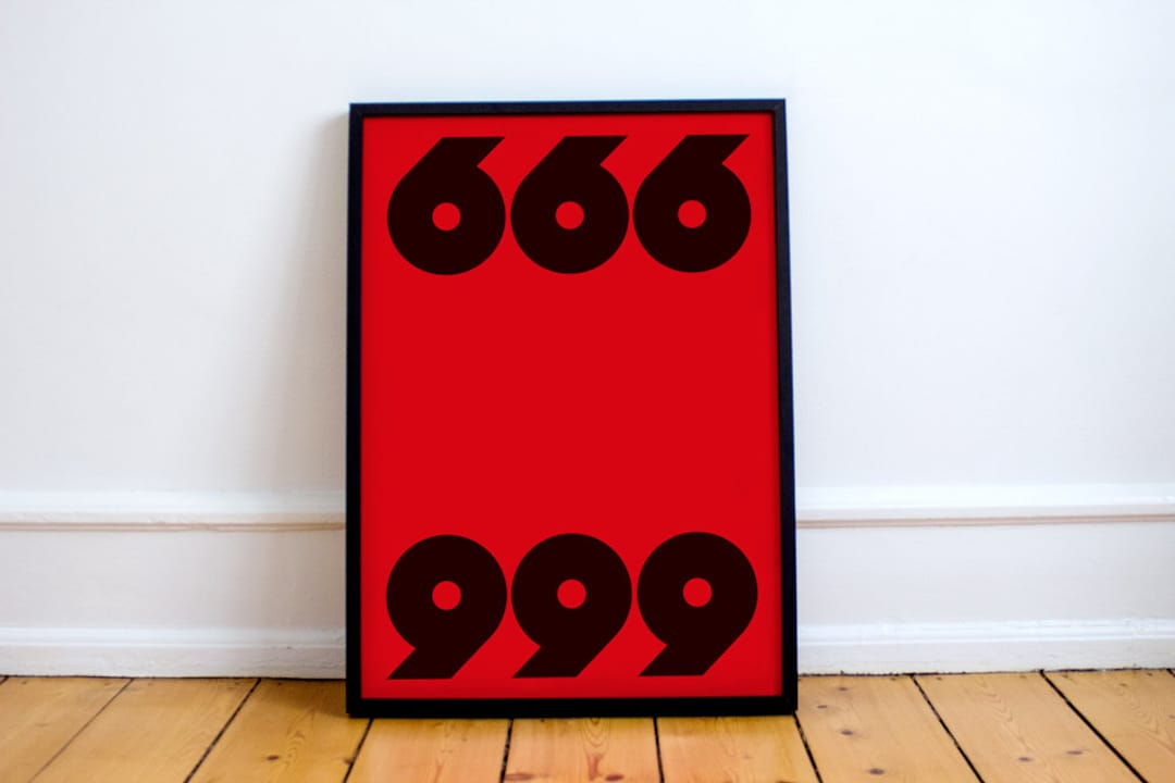 666 999 Print! Graphic Number Poster, Satanic Graphic Art, Design ...