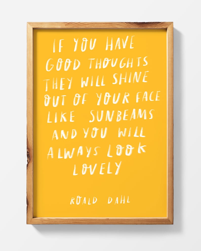 Roald Dahl inspired Quote Print Hand written type poster | Etsy