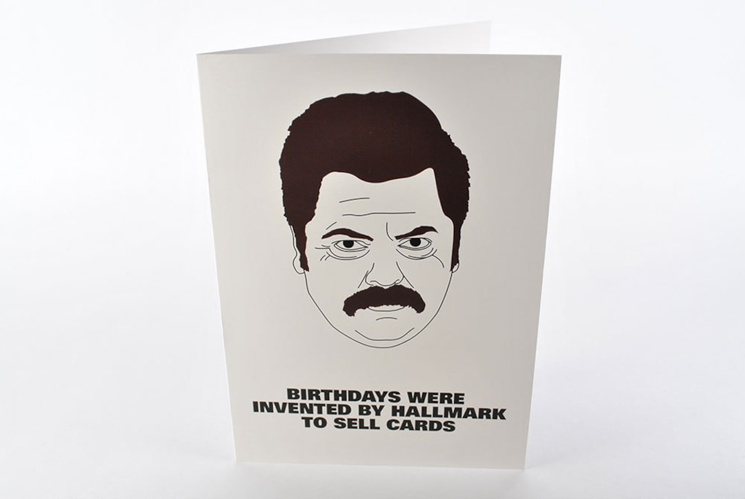 Ron Swanson Birthday Card! Parks and Recreation, Nick Offerman, Leslie ...