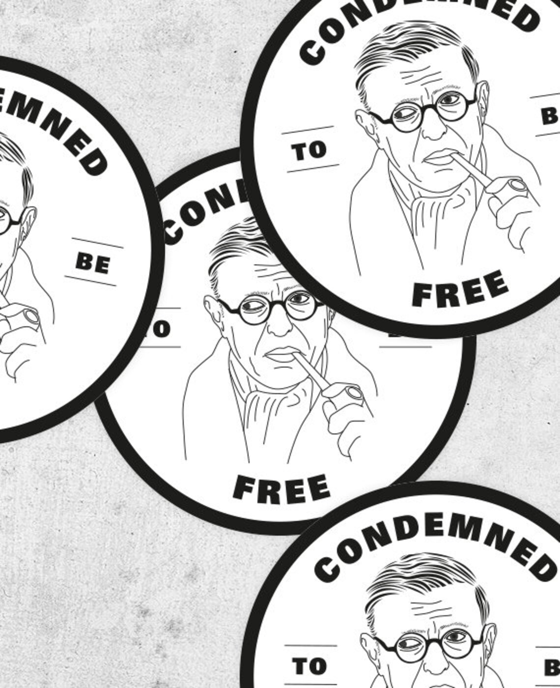 Jean-paul Sartre Sticker condemned to Be Free | Etsy