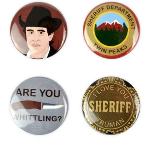 Sheriff Harry S. Truman Button Set! Twin Peaks Inspired, Michael ...