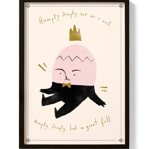 Humpty Dumpty Print! Nursery Rhyme Inspired Poster, Folk, Nursery ...