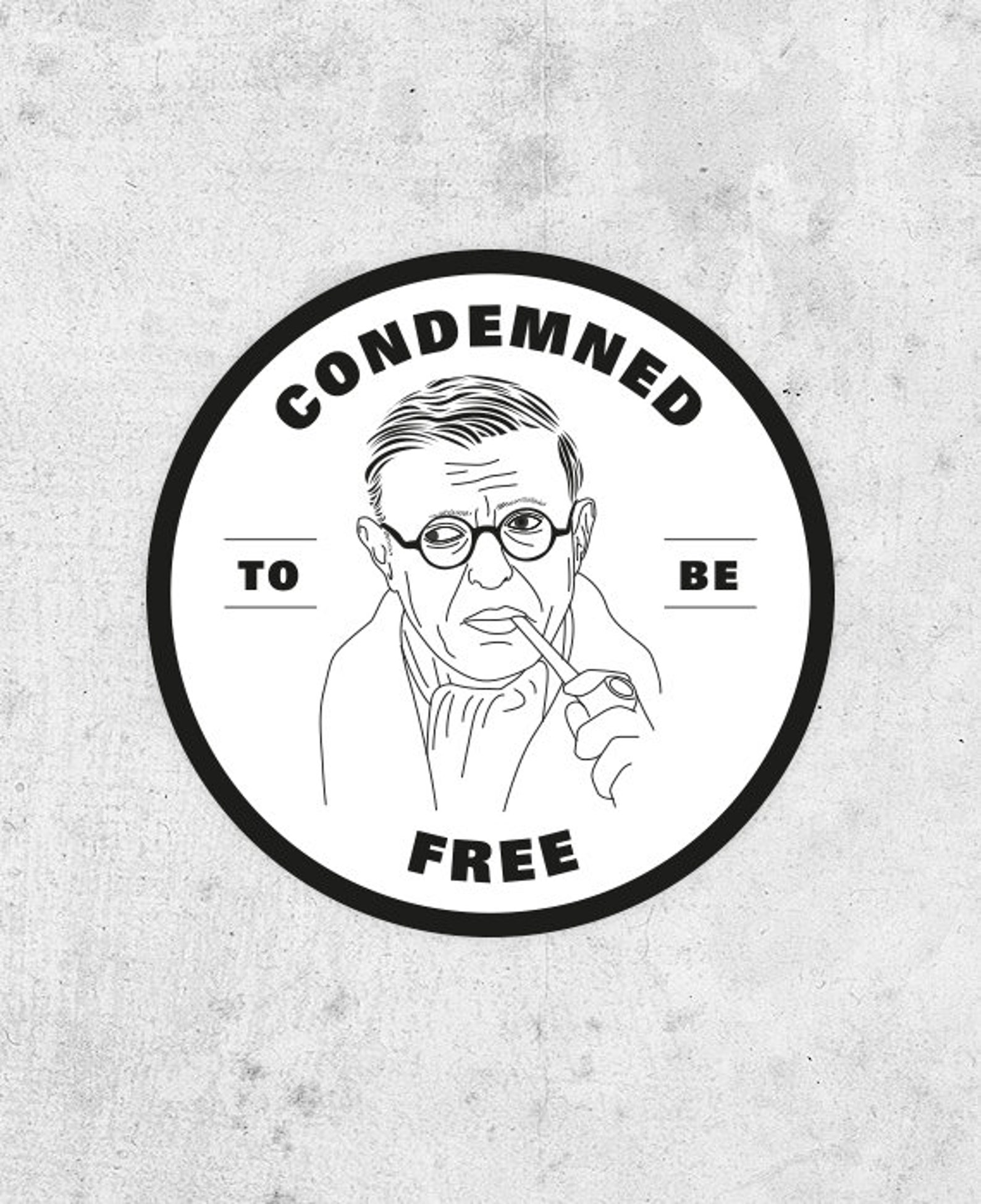 Jean-paul Sartre Sticker condemned to Be Free | Etsy