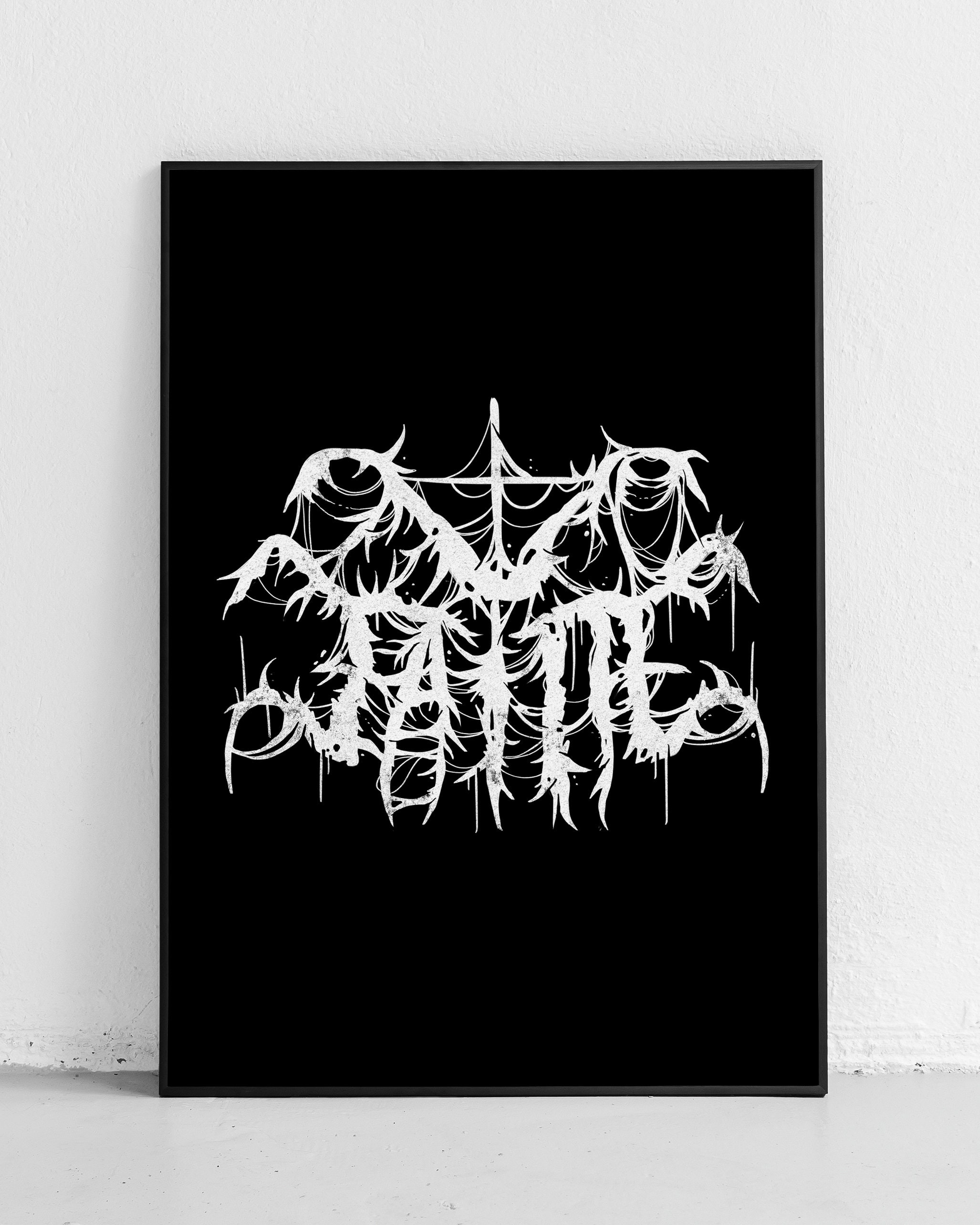 FAITH Print Heavy Metal Font Poster black metal lettering | Etsy