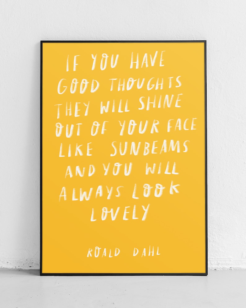 Roald Dahl inspired Quote Print Hand written type poster | Etsy