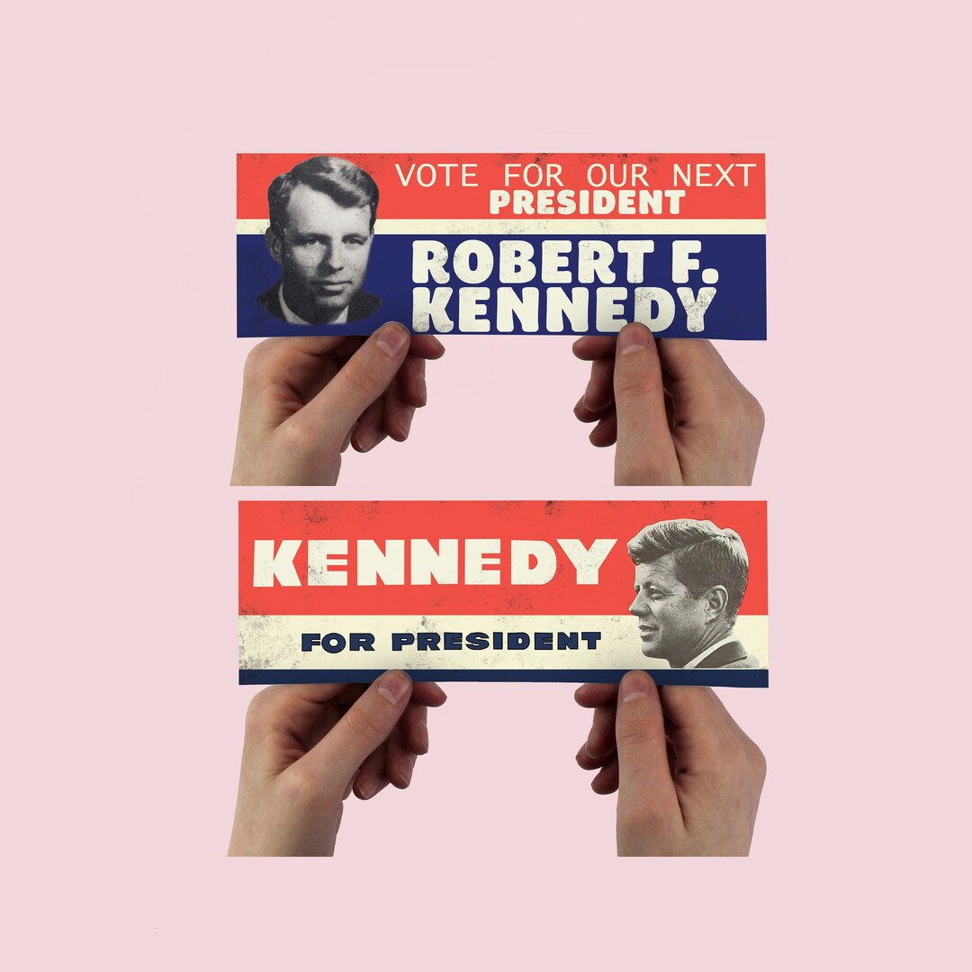 Kennedy for President Bumper Sticker Set! John and Bobby Stickers Based ...
